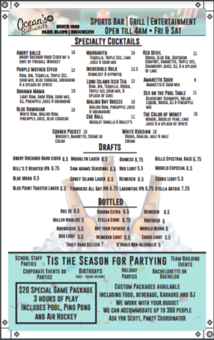 Bar & Grill – Oceans 8