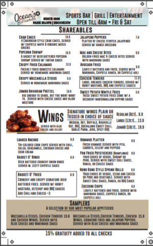 Bar & Grill – Oceans 8
