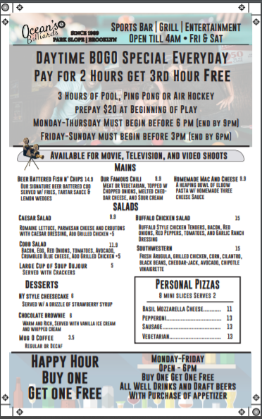 Bar & Grill – Oceans 8