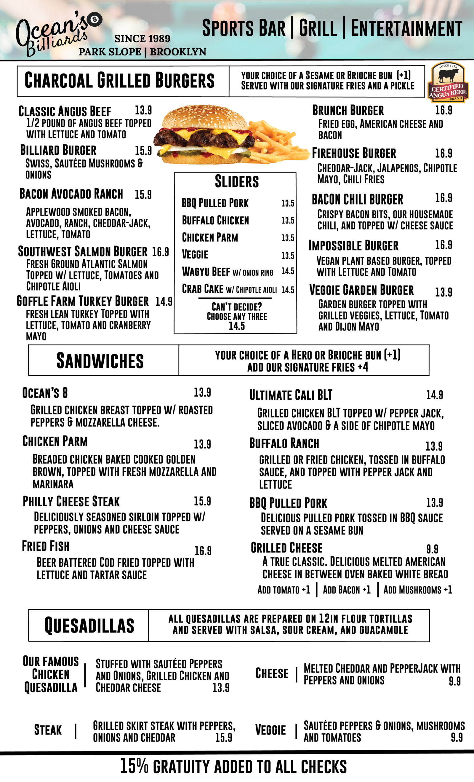 Bar & Grill – Oceans 8 Billiards